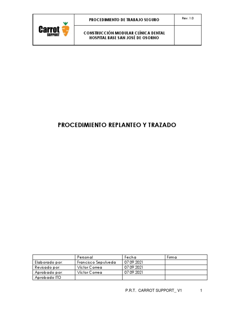 002 Protocolo Replanteo y Trazado | PDF | Fundación (Ingeniería) | Hospital