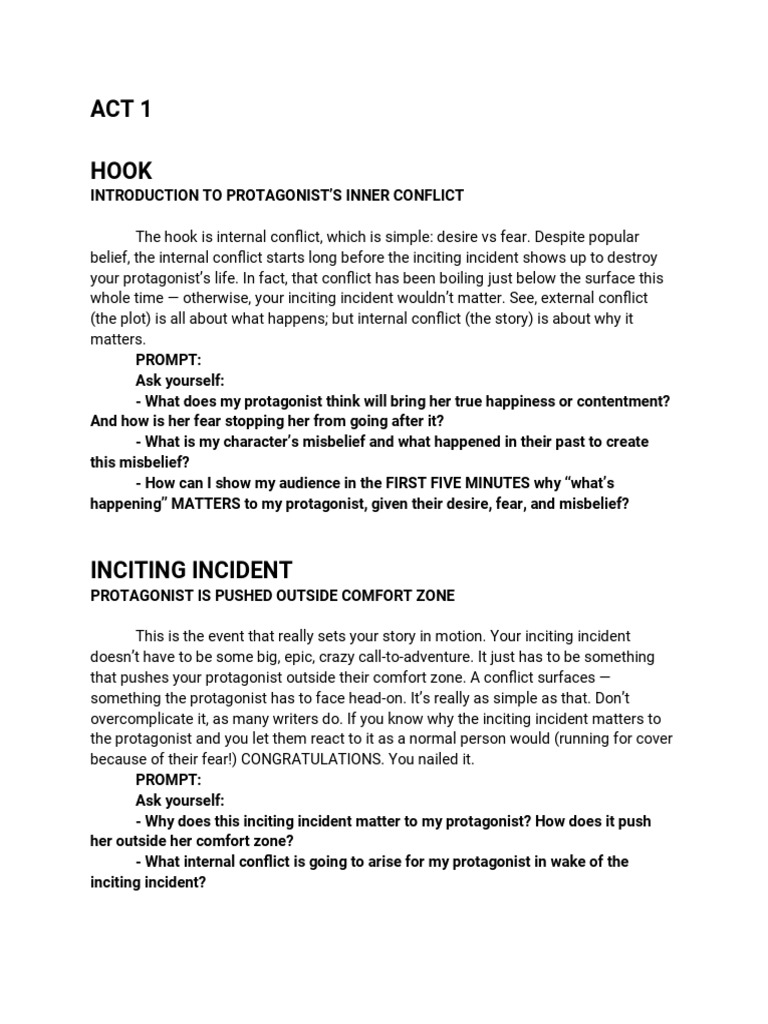 3 Act Story Structure Copypaste.01 | PDF | Plot (Narrative)