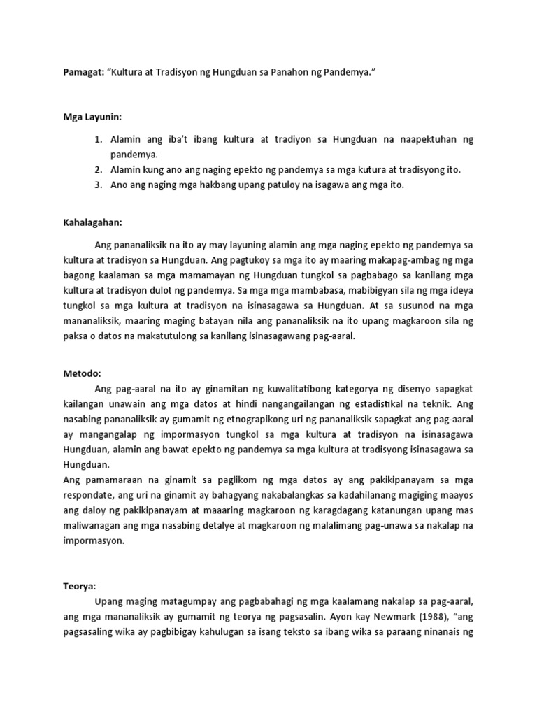 Kultura Sa Gitna NG Pandemya | PDF