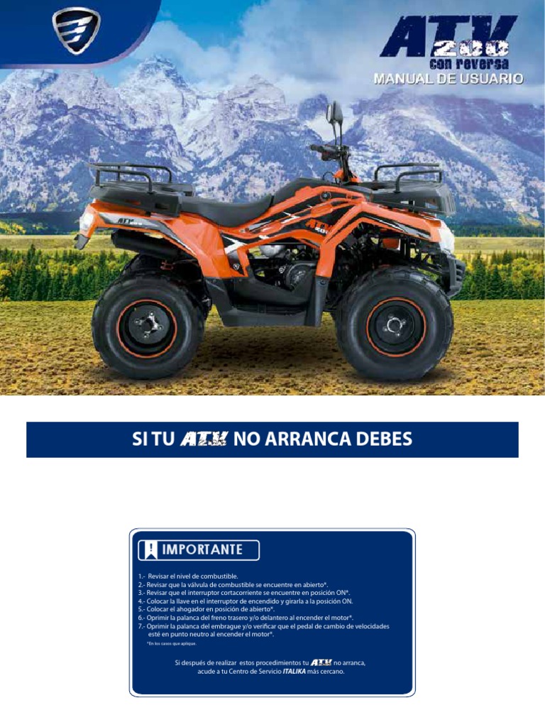ATV200 Italika | PDF | Gasolina | Vehículos