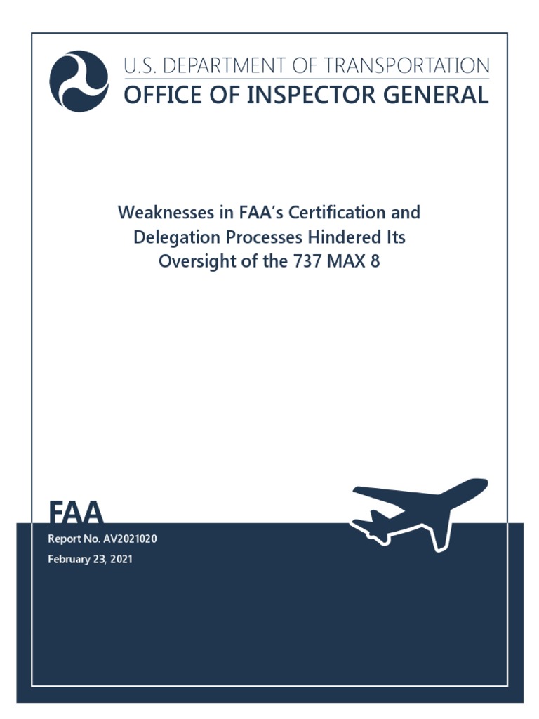 FAA Certification of 737 MAX Boeing II Final Report 2-23-2021 | PDF ...