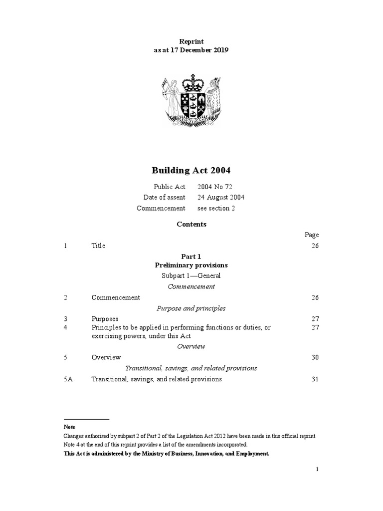 Building Act 2004 Overview and Provisions | PDF | Consent | Building Code
