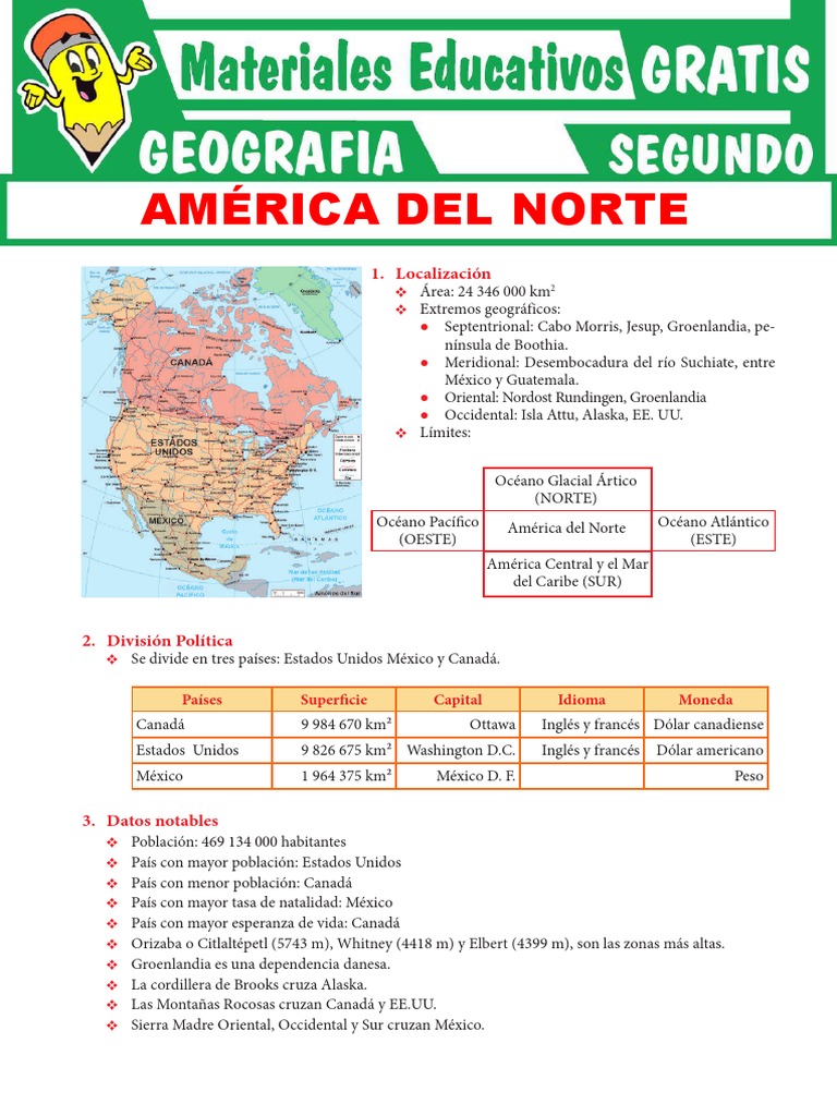 América-del-Norte-Para-Segundo-Grado-de-Secundaria | PDF | Américas ...