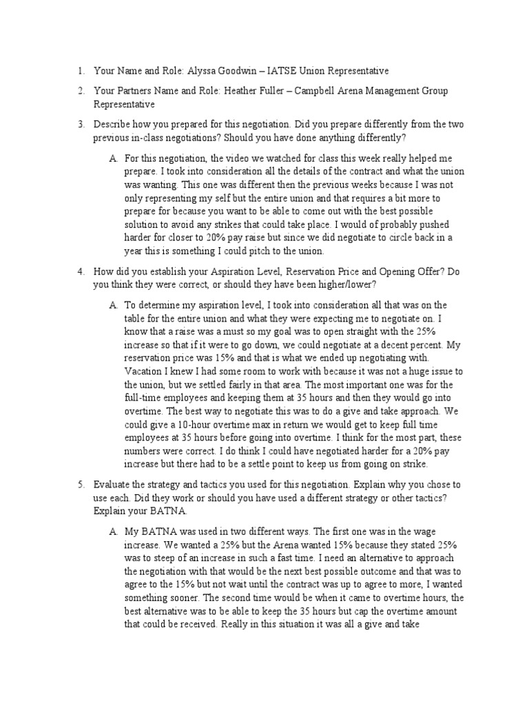 Union Negotiation | Download Free PDF | Negotiation | Overtime