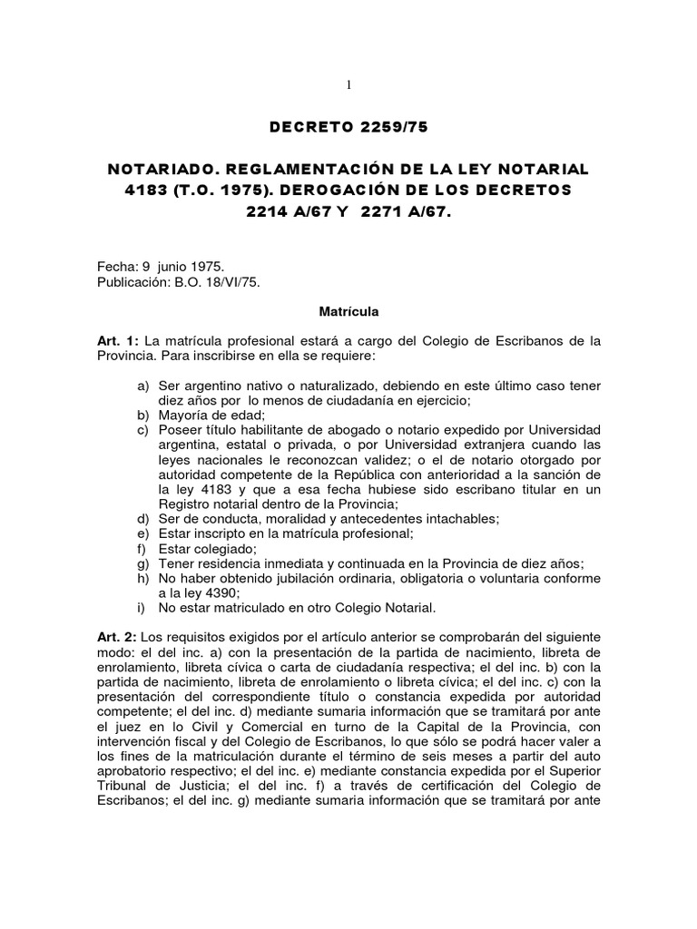 Reglamento Notarial Ley 4183 Córdoba | PDF | Derecho Civil (Common Law ...