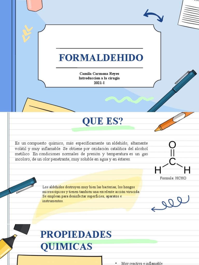 Propiedades y aplicaciones del formaldehído en la desinfección | PDF ...