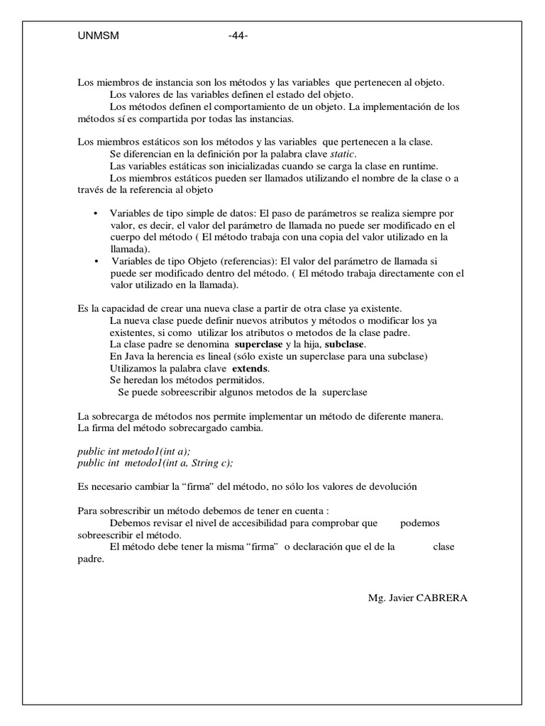 GUIA - Poo JAVA | PDF | Herencia (Programación Orientada a Objetos ...