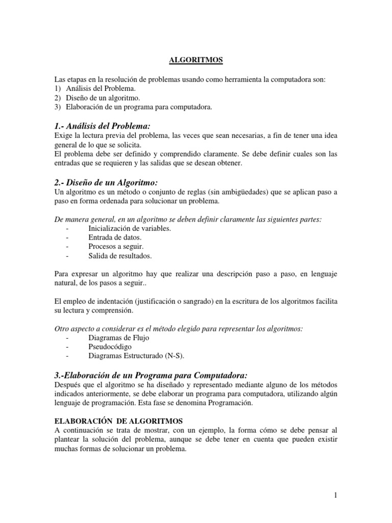 Algoritmo | PDF | Algoritmos | Programación de computadoras
