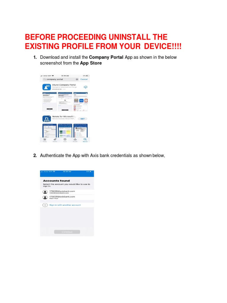 Microsoft Intune Installation Guide For iOS Device | PDF