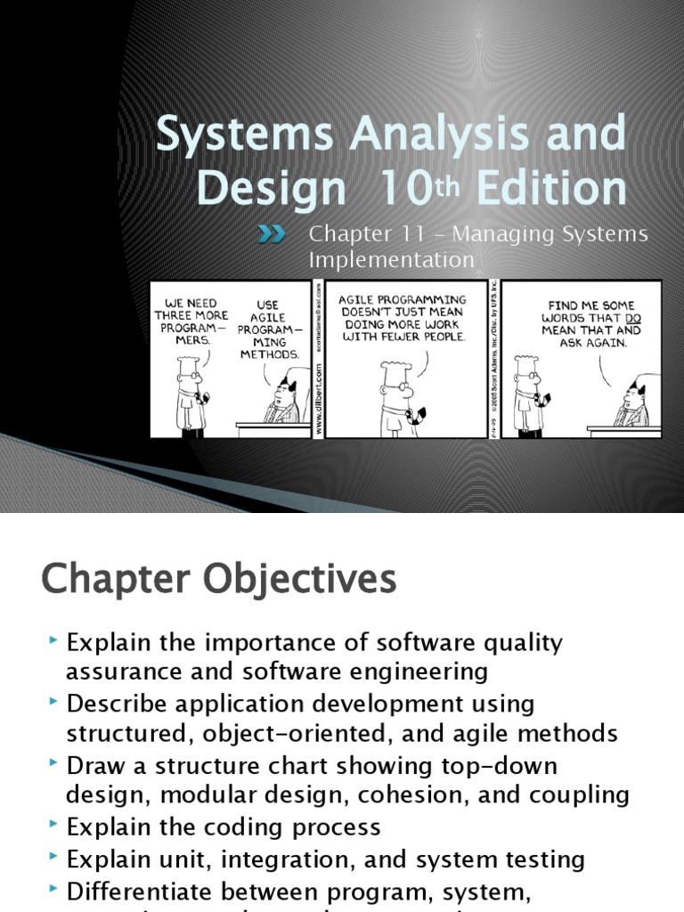 Systems Analysis and Design 10 Edition: Chapter 11 - Managing Systems Implementation | PDF ...