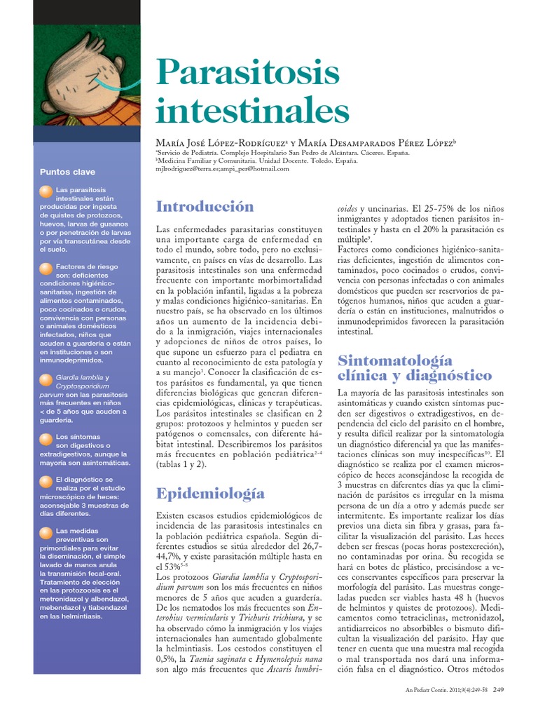 Parasitologia Intestinal | PDF | Diarrea | Especialidades Medicas