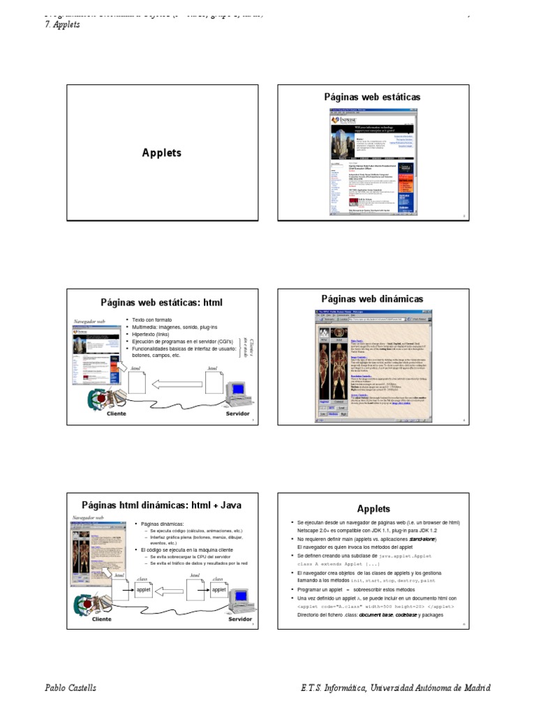 Applets Diapositivas | PDF | Java (lenguaje de programación) | Red mundial