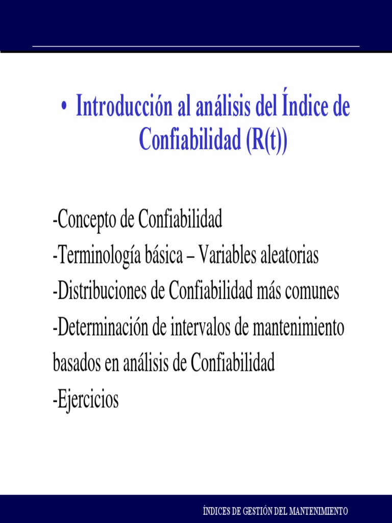 Confiabilidad | PDF | Ingeniería de confiabilidad | Variable aleatoria