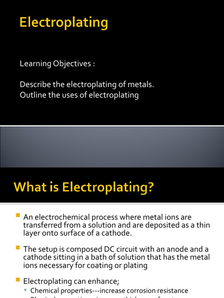 Electroplating Powerpoint | PDF