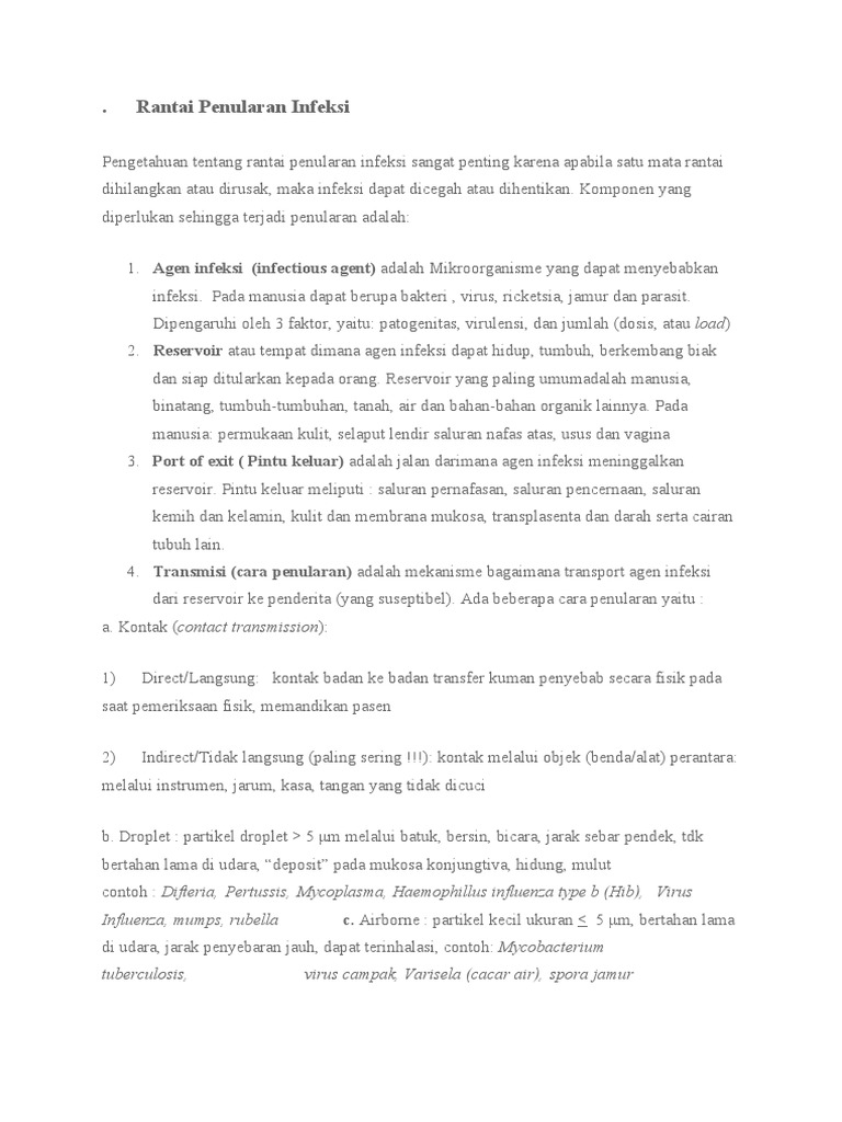 Rantai Penularan Infeksi | PDF