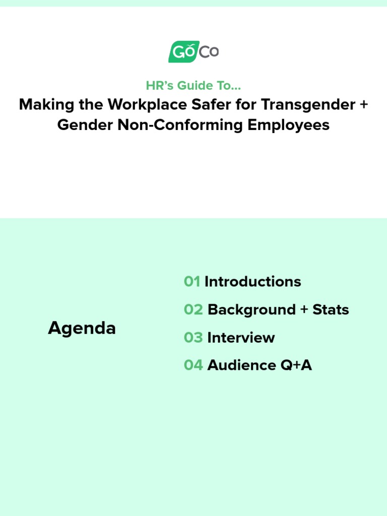Downloadable HR's Guide To Making The Workplace Safer For Transgender ...