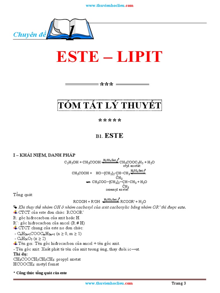 Chuyen de Este Lipit | PDF