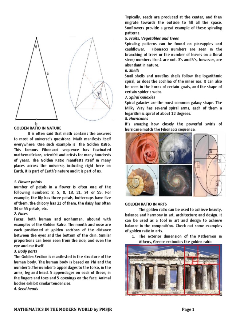 Fruits, Vegetables and Trees: Golden Ratio in Nature | PDF ...