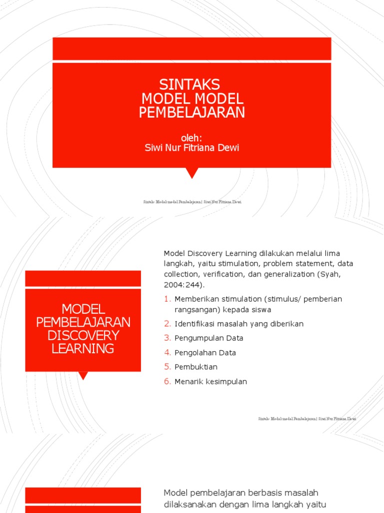 Sintaks Model Pembelajaran Rev - Siwi | PDF