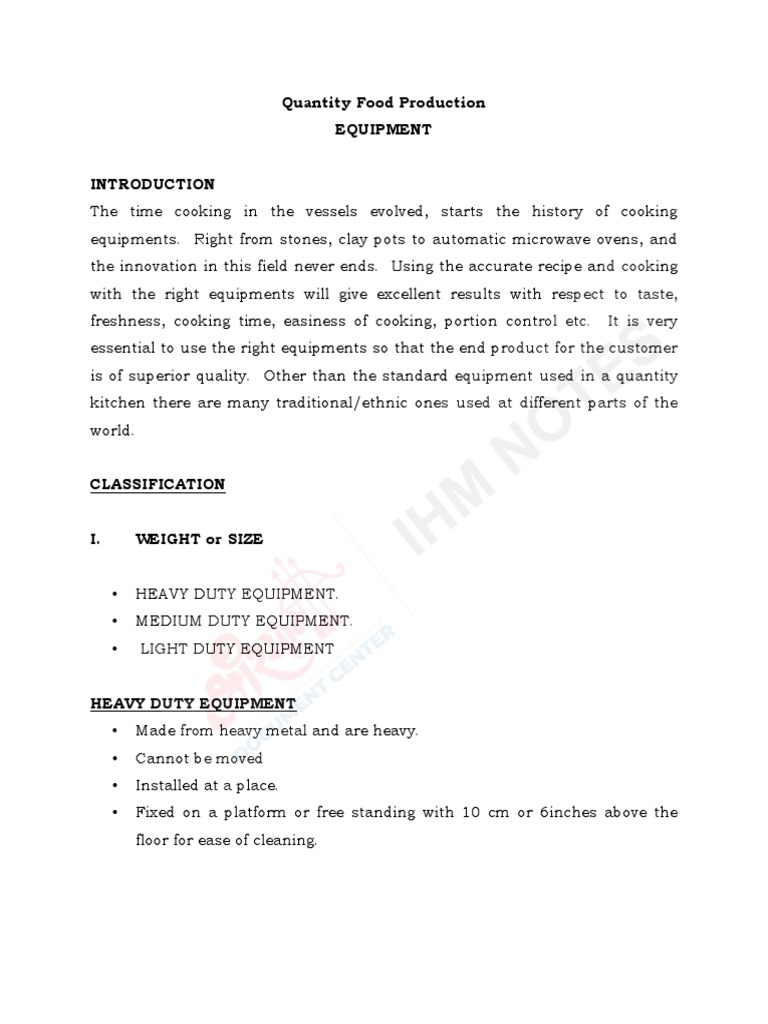 Ch-1 Quantity Food Production | PDF | Pressure Cooking | Foods