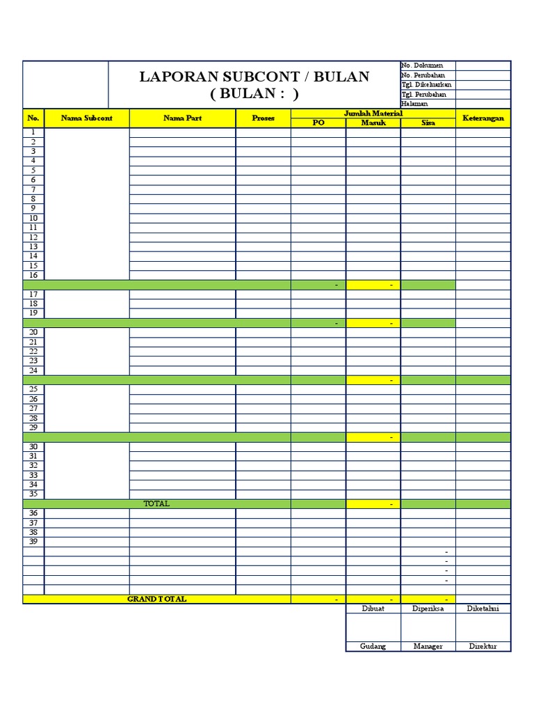 Contoh Laporan Subcont | PDF