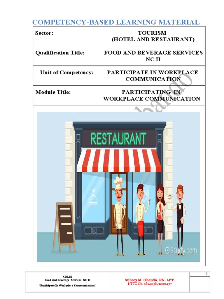 Basic 1 Participate in Workplace Communication | PDF | Nonverbal ...