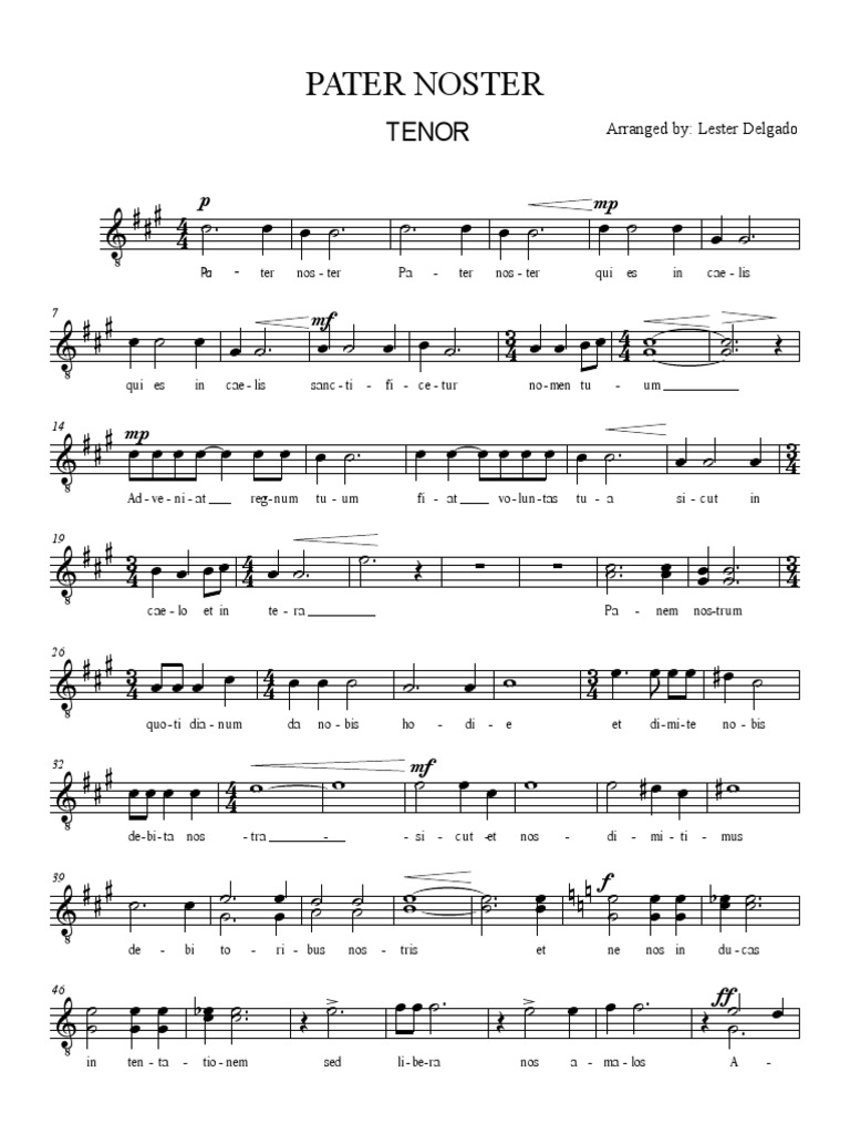 Partitura del Pater Noster Gregoriano | PDF