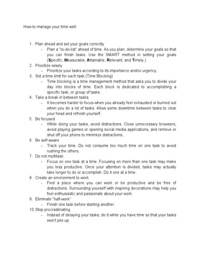 Time Management - Research | PDF | Business | Self-Improvement