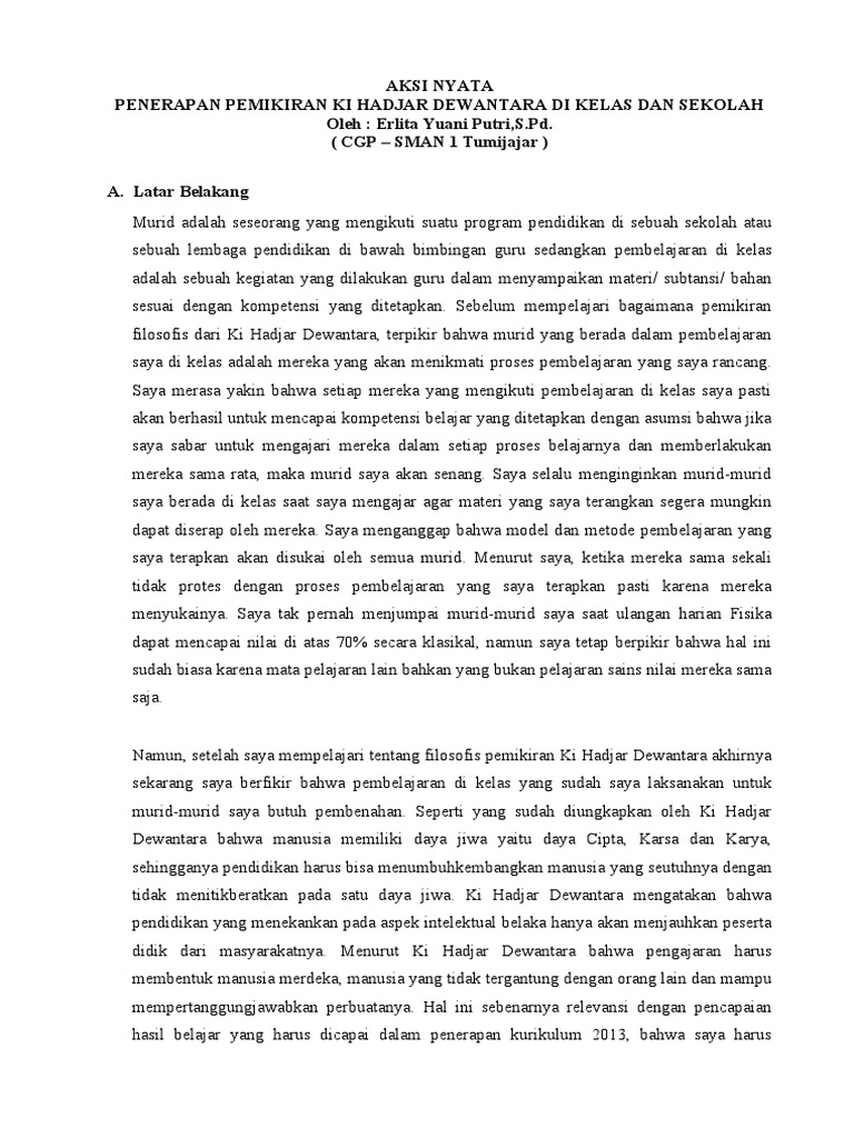 Penerapan Pemikiran Ki Hadjar Dewantara | PDF