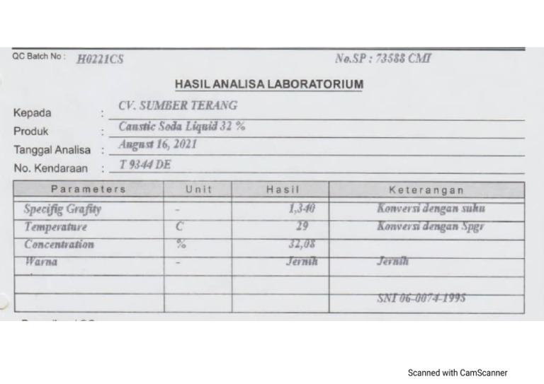 Coa Naoh 32% | PDF
