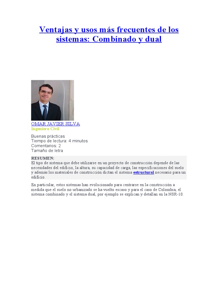 Ventajas y Usos Más Frecuentes de Los Sistemas Dual y Combinado | PDF ...