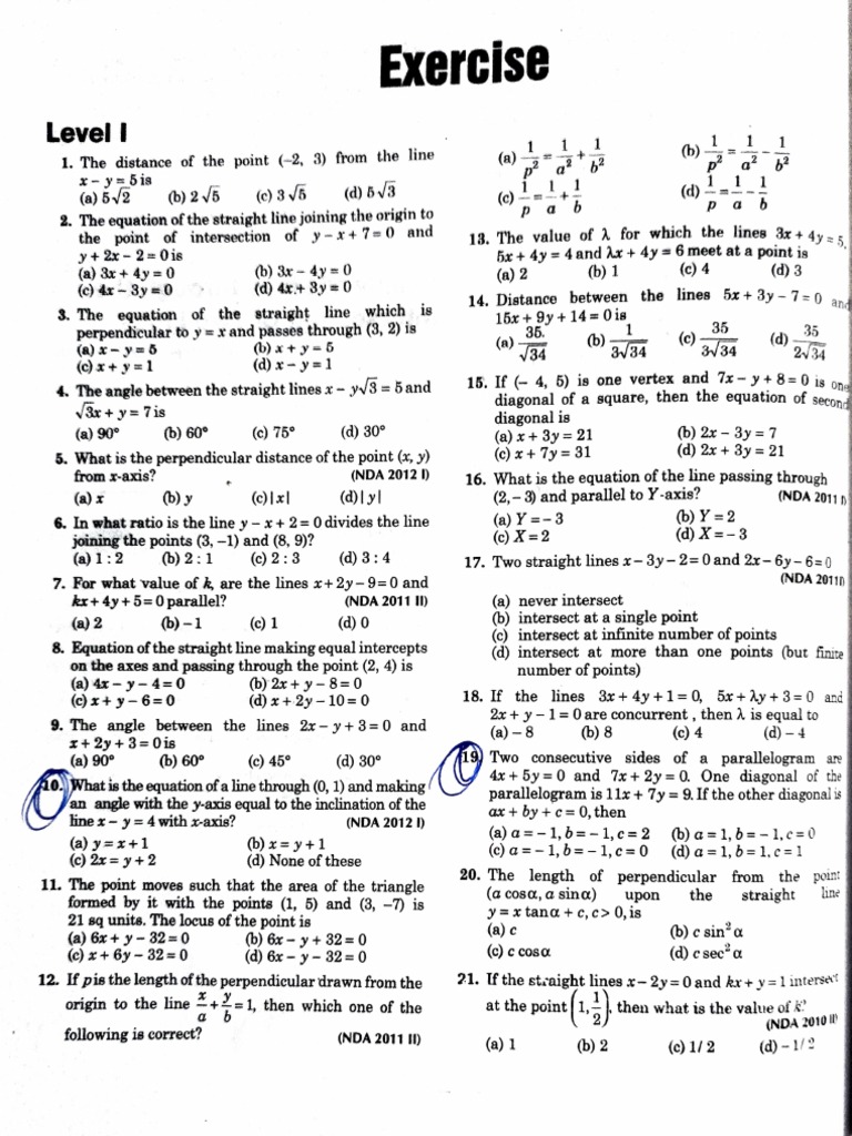 DPP - Straight Lines | PDF | Line (Geometry) | Elementary Mathematics