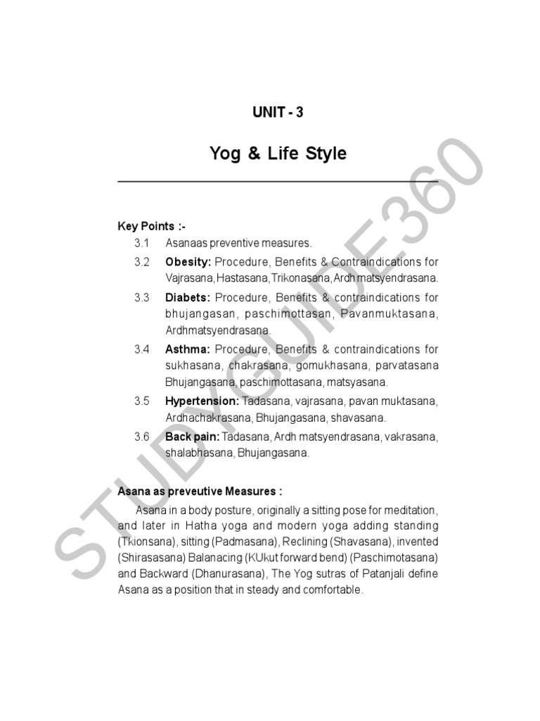 P.Edu. Ch-3 For Class 12th Notes | PDF | Asana | Diabetes
