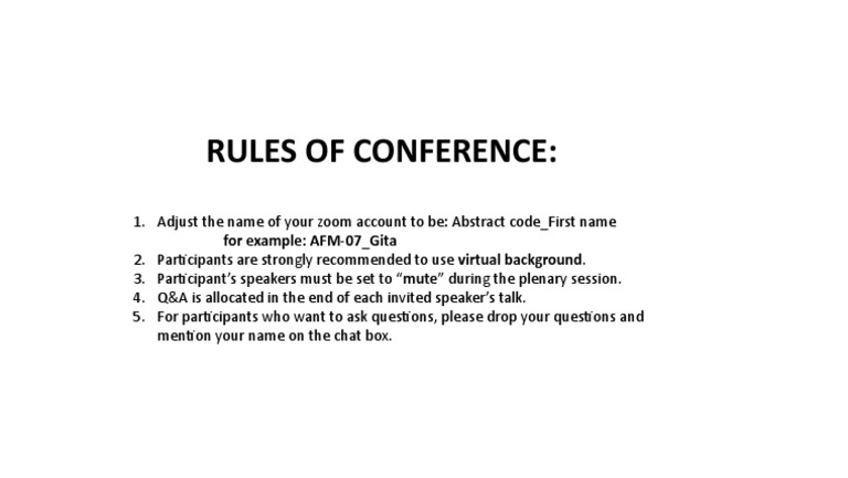 Rules of Conference. | PDF