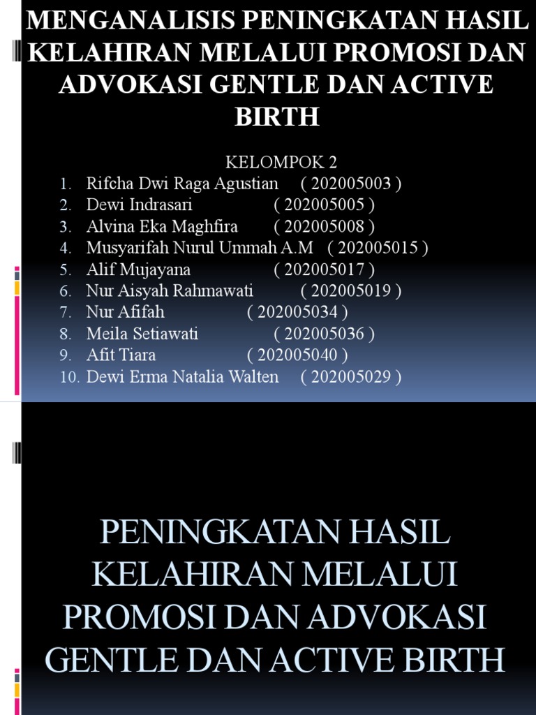 Promosi Metode Gentle dan Active Birth | PDF