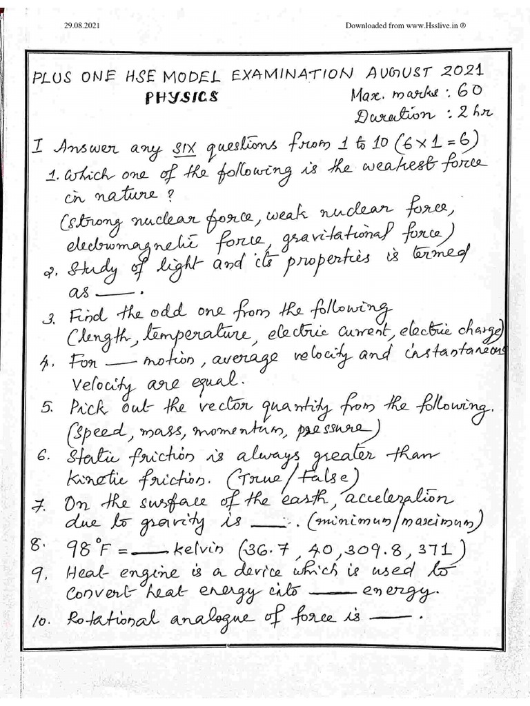 Physics Handwritten Notes | PDF