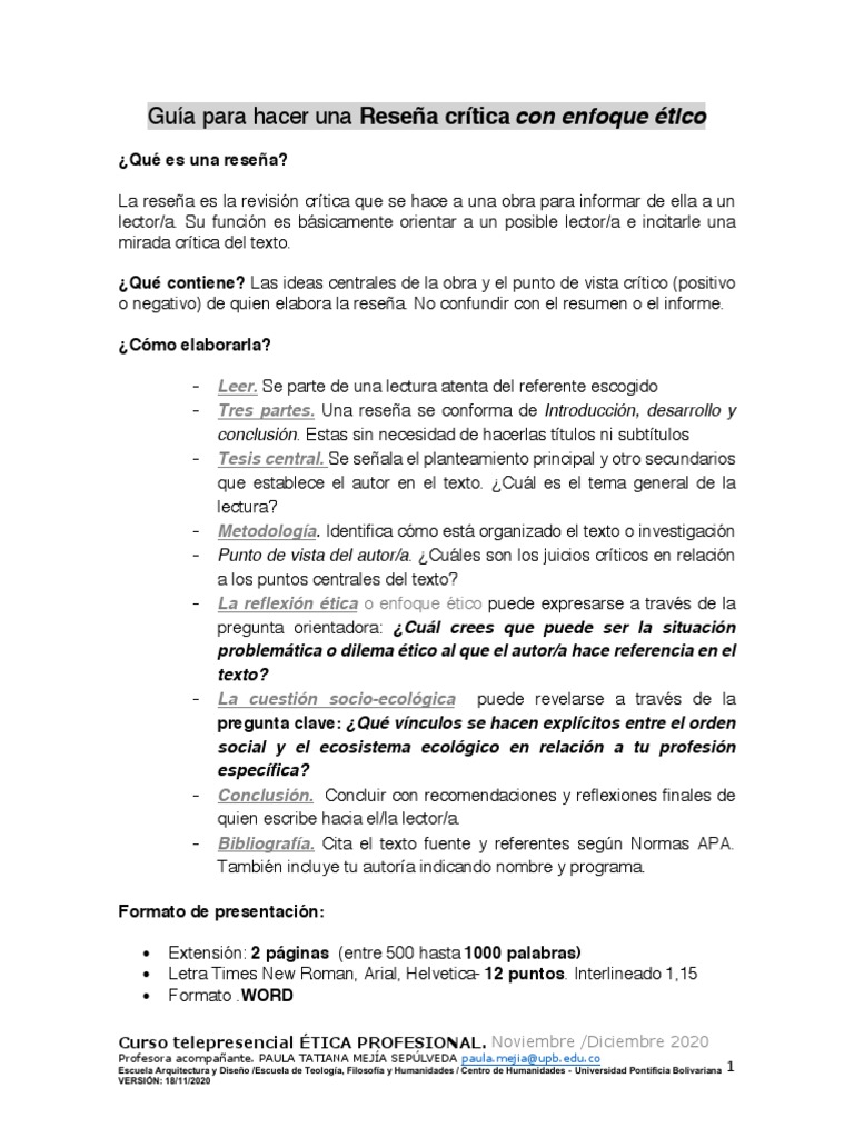 EP Guia Elaborar Reseña critica -v Nov 2020 | PDF | Estilo apa