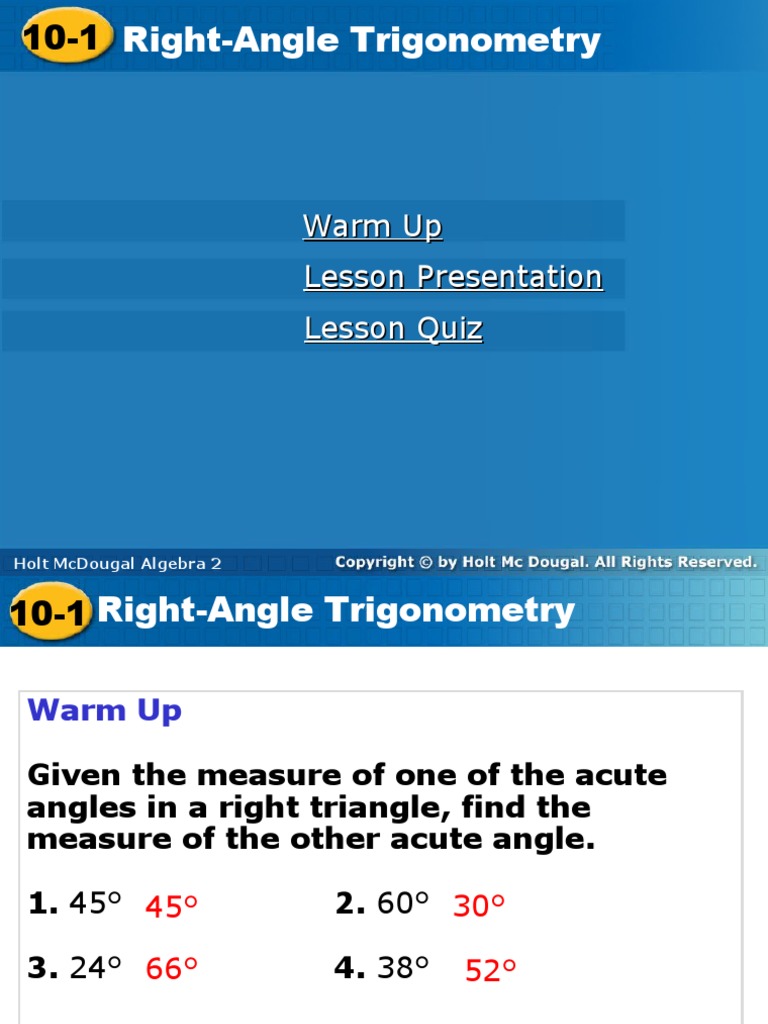 Warm Up Lesson Presentation Lesson Quiz | PDF | Trigonometric Functions ...