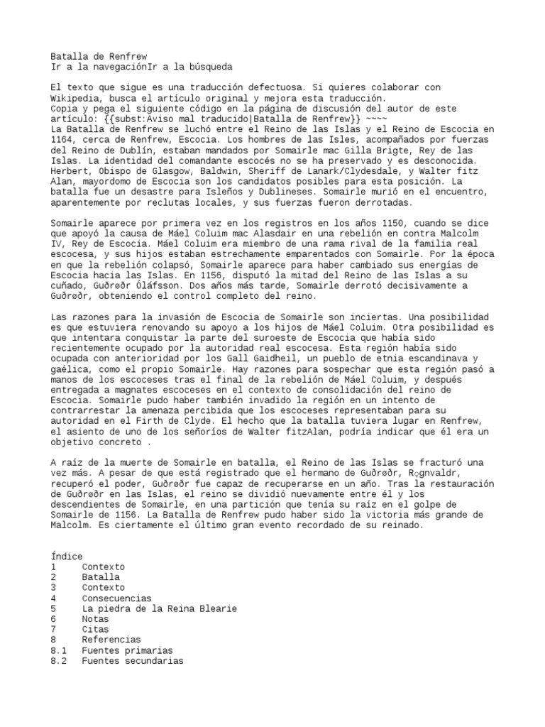 Batalla de Renfrew | PDF | Escocia medieval | Gaels