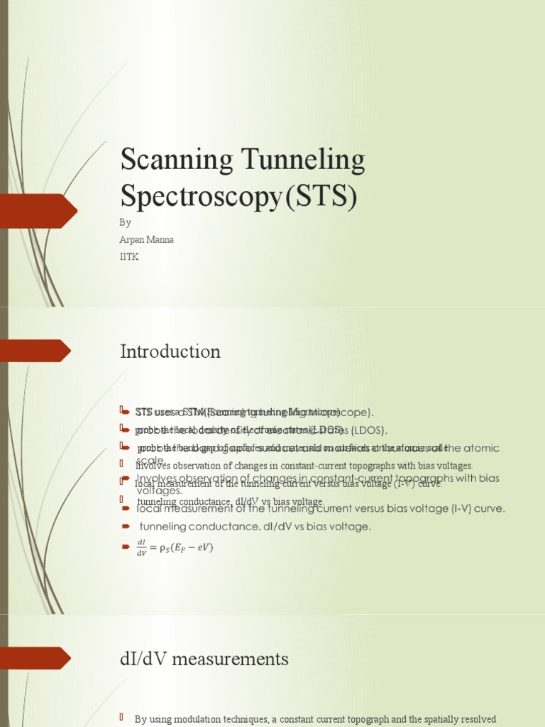 Scanning Tunneling Spectroscopy (STS) | PDF | Electromagnetic Radiation ...