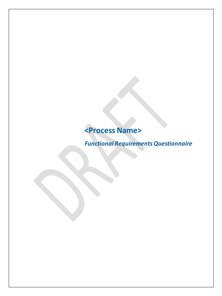 Functional Requirements Questionnaire | PDF | Service Level Agreement ...