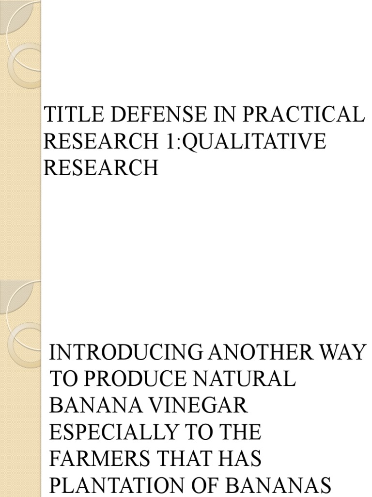 Title Defense in Practical Research 1 | PDF | Banana | Scientific Method