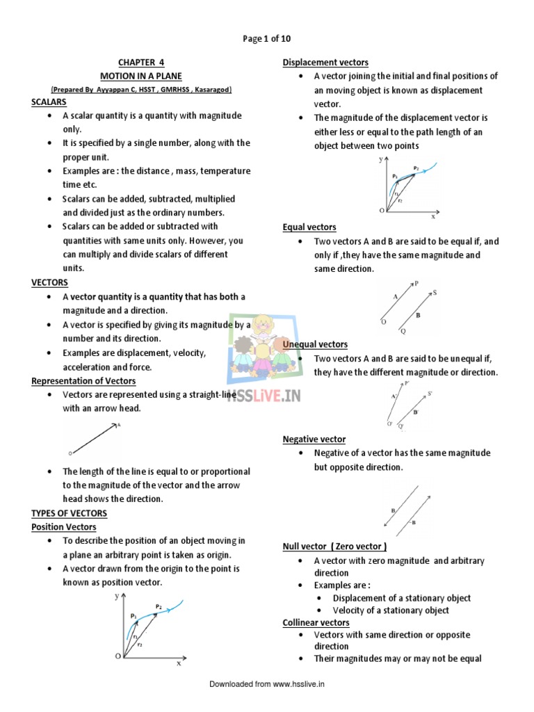 Scalars and Vectors in Motion Analysis | PDF | Acceleration | Euclidean ...