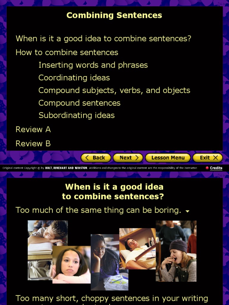 Combining Sentences | PDF | Subject (Grammar) | Object (Grammar)