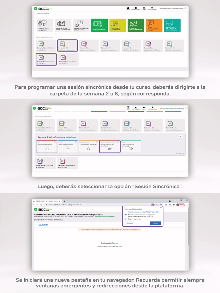 Cómo Programar Una Sesión Sincrónica Desde Moodle | PDF