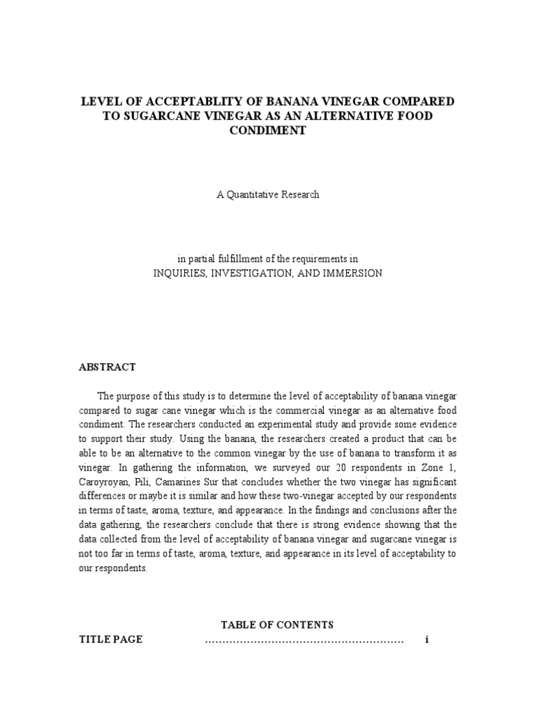 Final Research Paper r11 Group 1 | PDF | Survey Methodology | Vinegar