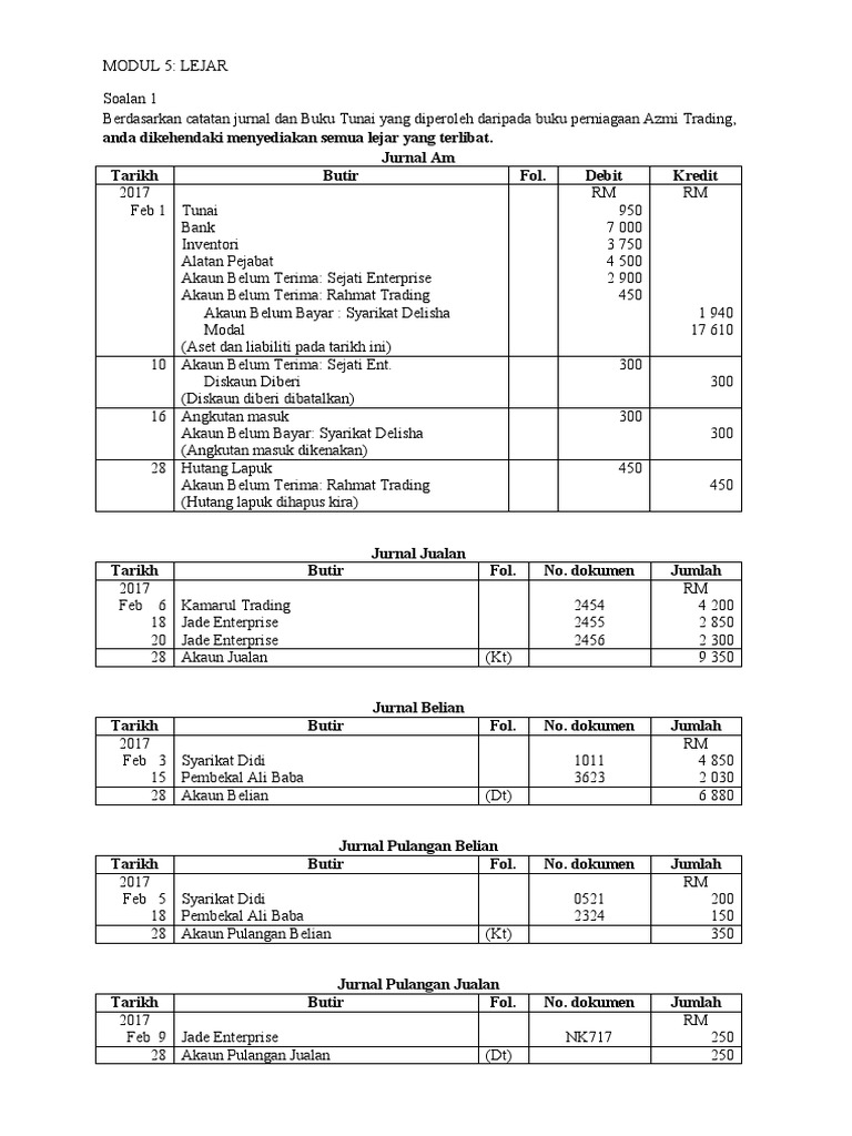 Latihan Modul 5 Lejar | PDF
