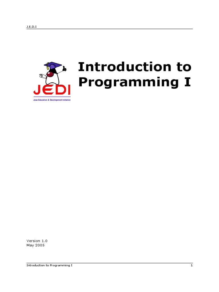 Introduction To Programming 1 (JEDI) | PDF | Method (Computer ...