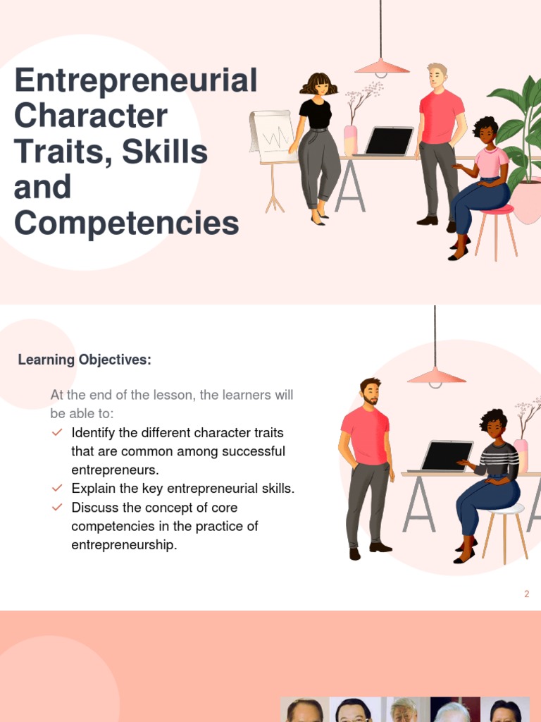 Lesson 2 - Entrepreneurial Character Traits, Skills, and COmpetencies ...