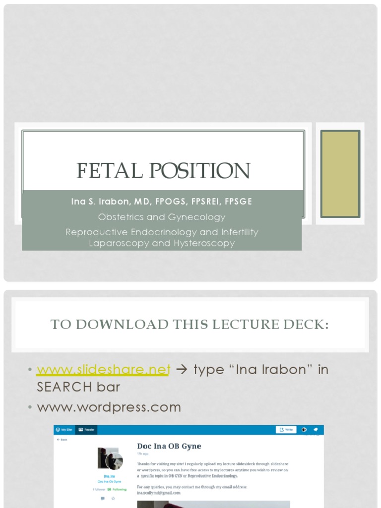 Fetal Presentation and Position Overview | PDF | Pelvis | Medical ...